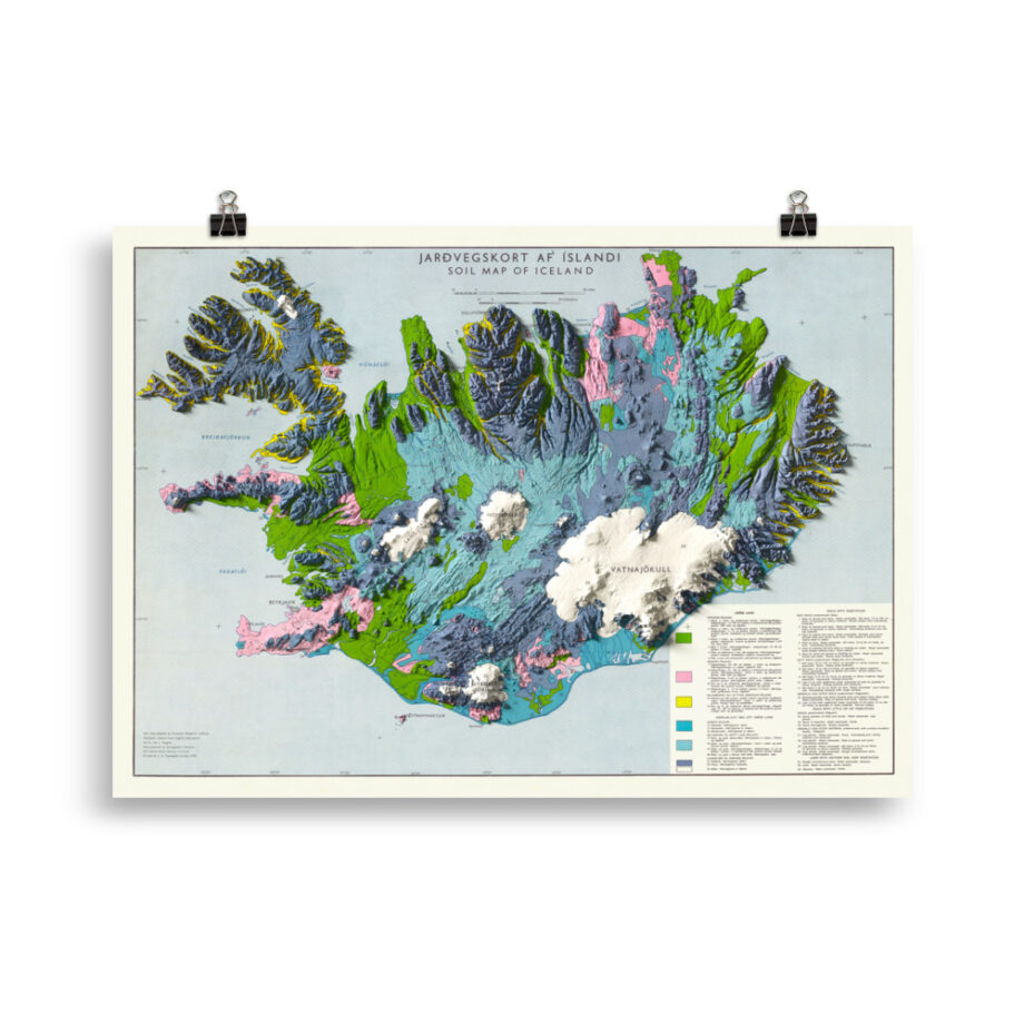 Iceland Soil Map Poster - Maps of Iceland