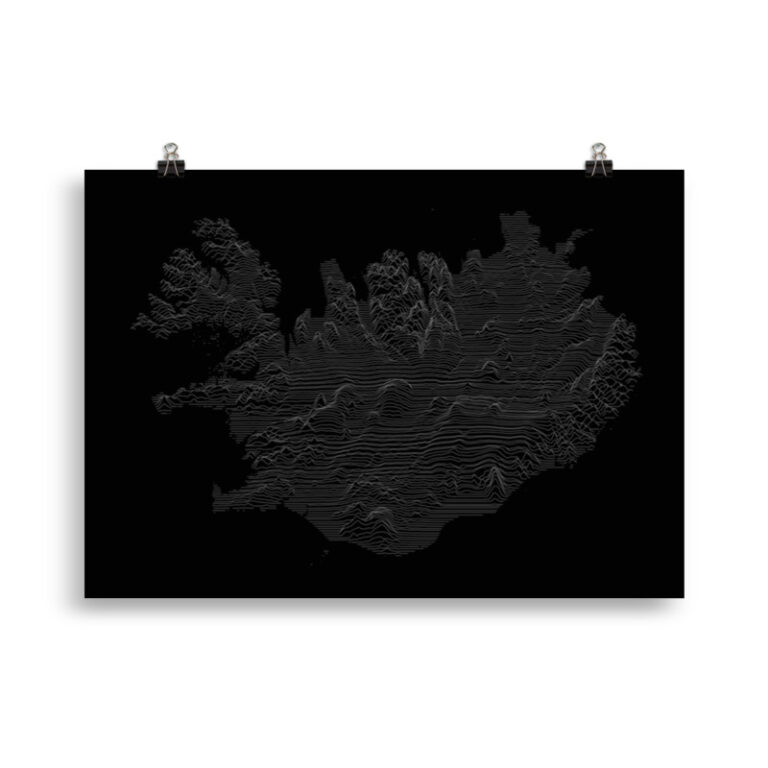 Iceland line map - Maps of Iceland