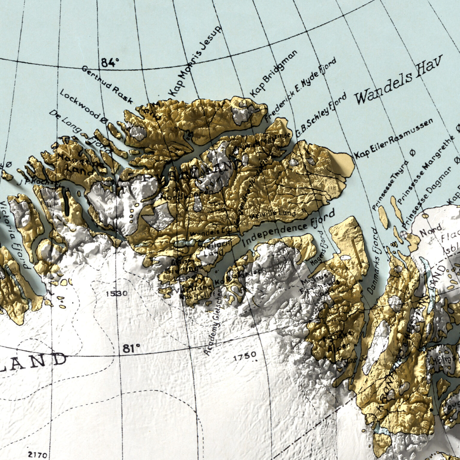 Greenland Shaded Relief Map - Poster - Maps of Iceland