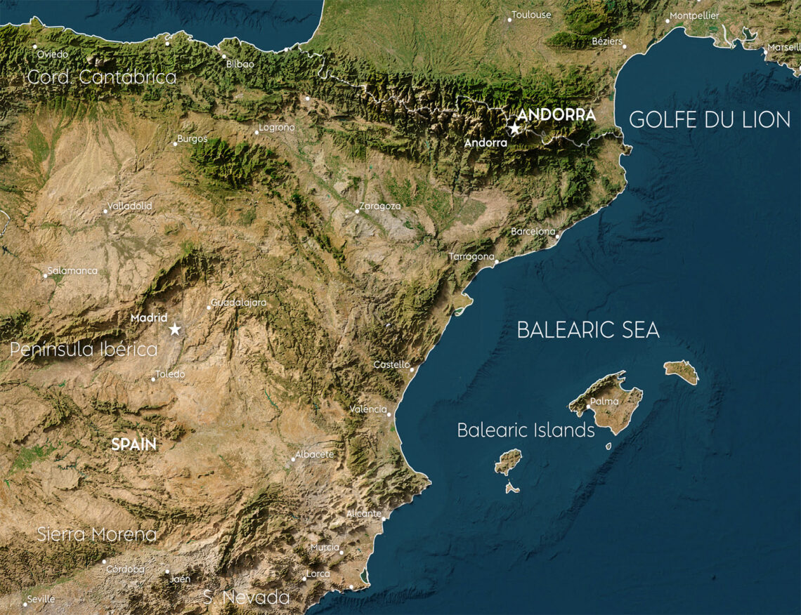 Mediterranean - Shaded Relief Satellite Map - Maps of Iceland