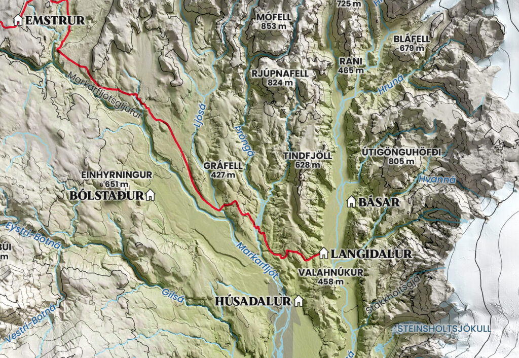 Laugavegur Hiking Trail - Maps of Iceland